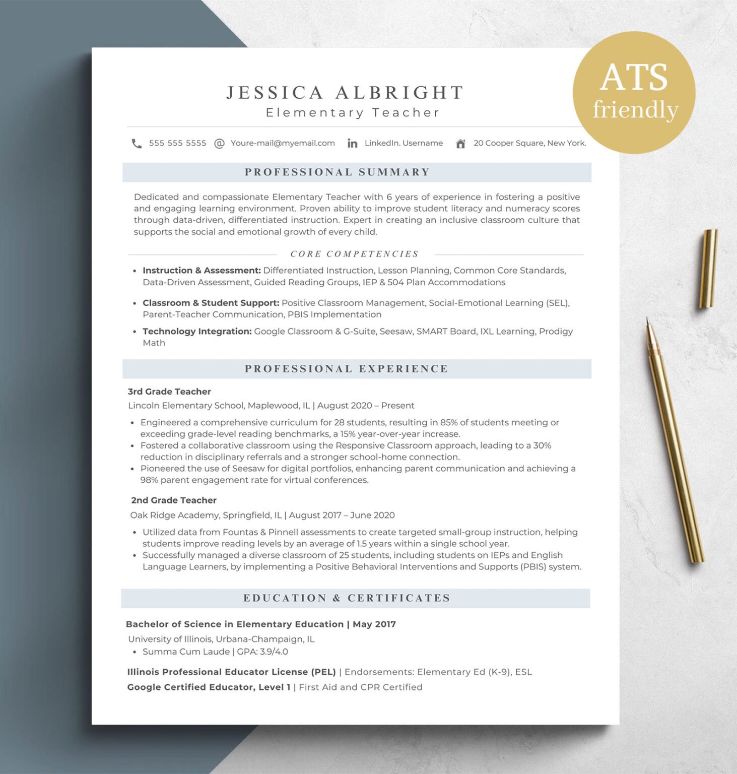 ATS Friendly Resume Templates | Canva Resume